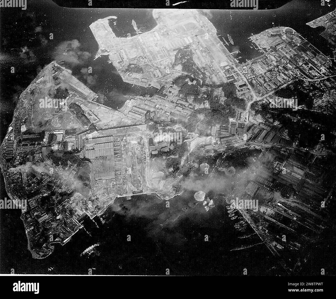 Yokosuka naval base under attack on 18 July 1945 Stock Photo - Alamy