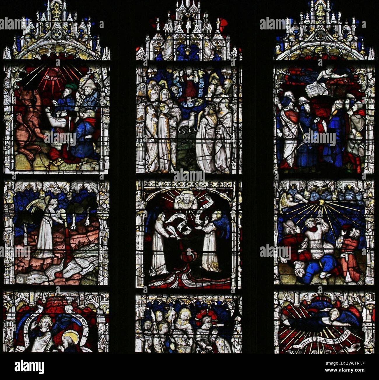 York Minster, Great East Window - Apocalypse (detail) 2 Stock Photo - Alamy