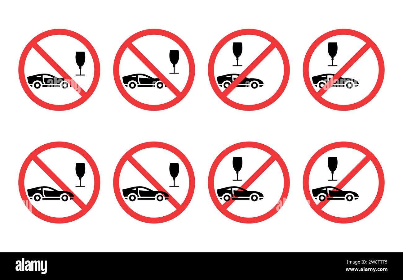 Don’t drink and drive sign, prohibition symbol vector Stock Vector ...