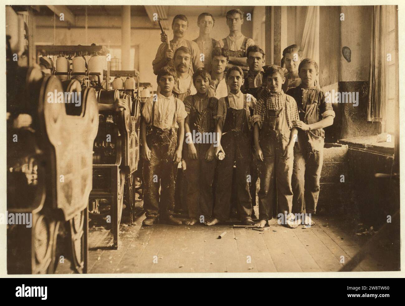 Young doffer and spinner boys in Seaconnet Mill. The youngest are ...