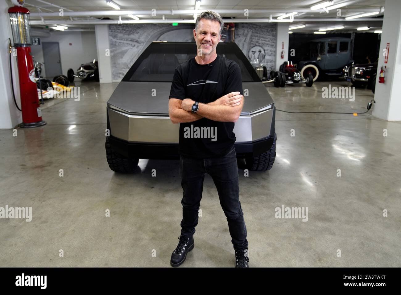 Tesla Chief Designer Franz von Holzhausen poses for photos in front of ...