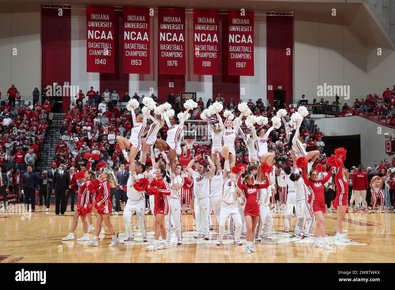 BLOOMINGTON, IN - DECEMBER 21: Indiana Hoosiers cheerleaders perform a ...