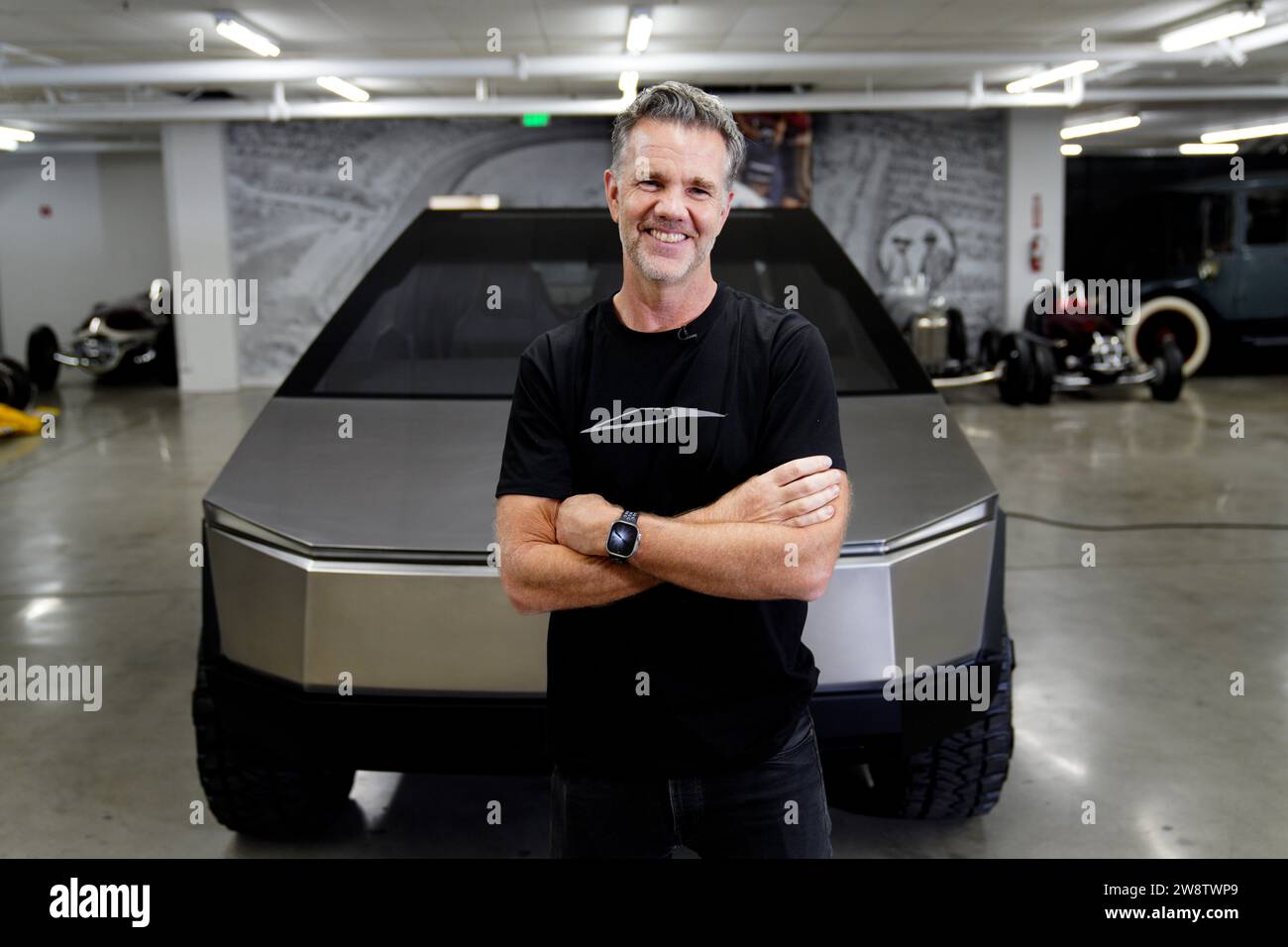Tesla Chief Designer Franz von Holzhausen poses for photos in front of ...