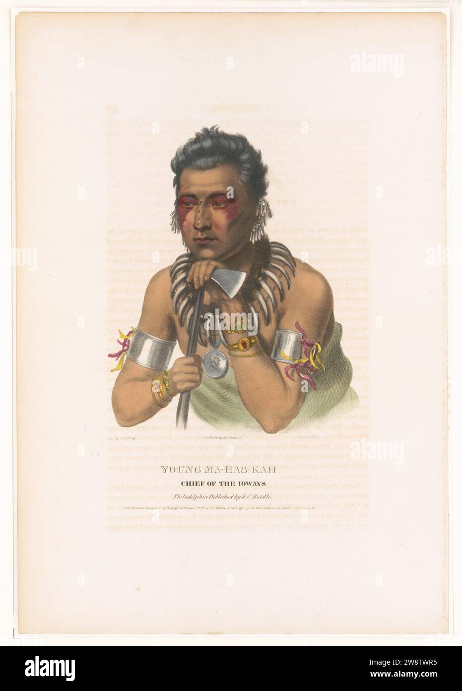 Young Ma-Has-Kah, chief of the Ioways - (paint)ed by C.B. King ; on ...