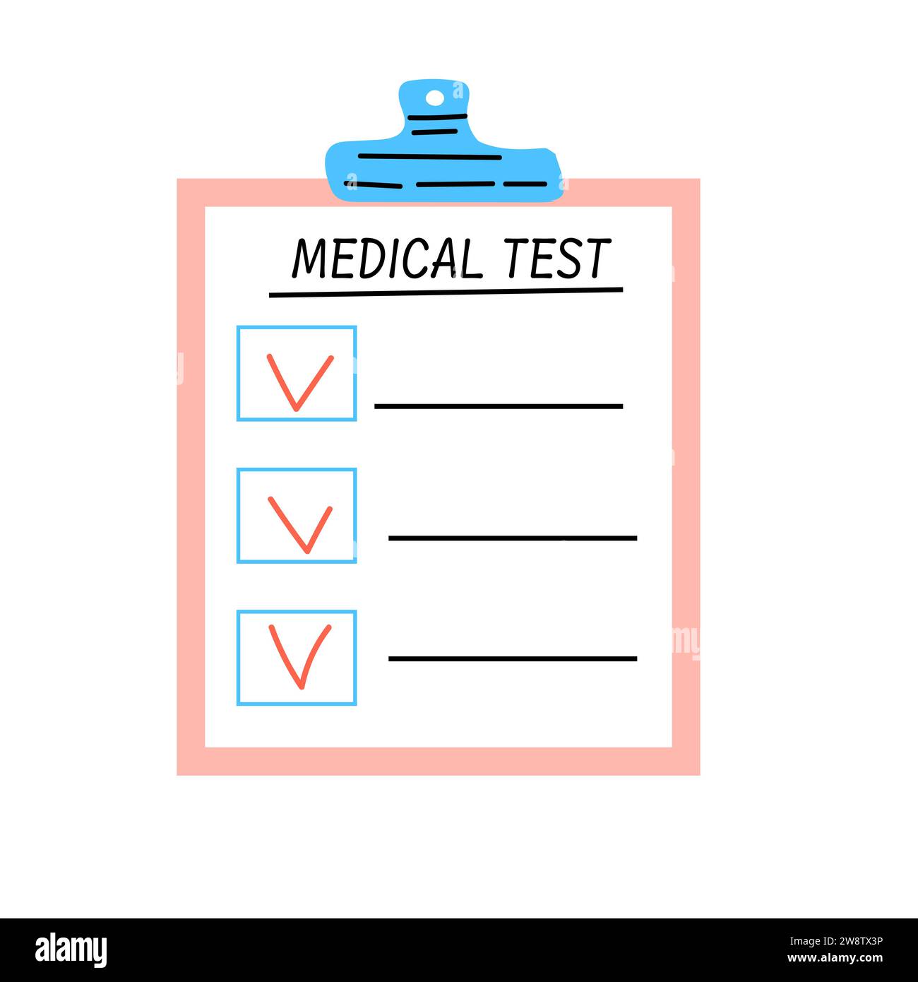 Medical checklist cartoon icon illustration. Vector illustration ...