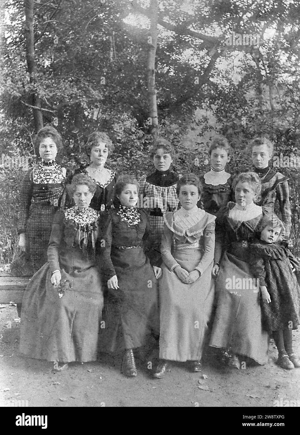 Young ladies group Black and White Stock Photos & Images - Alamy