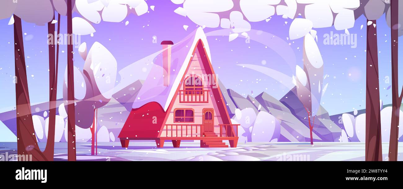Deep snow cabin Stock Vector Images - Alamy