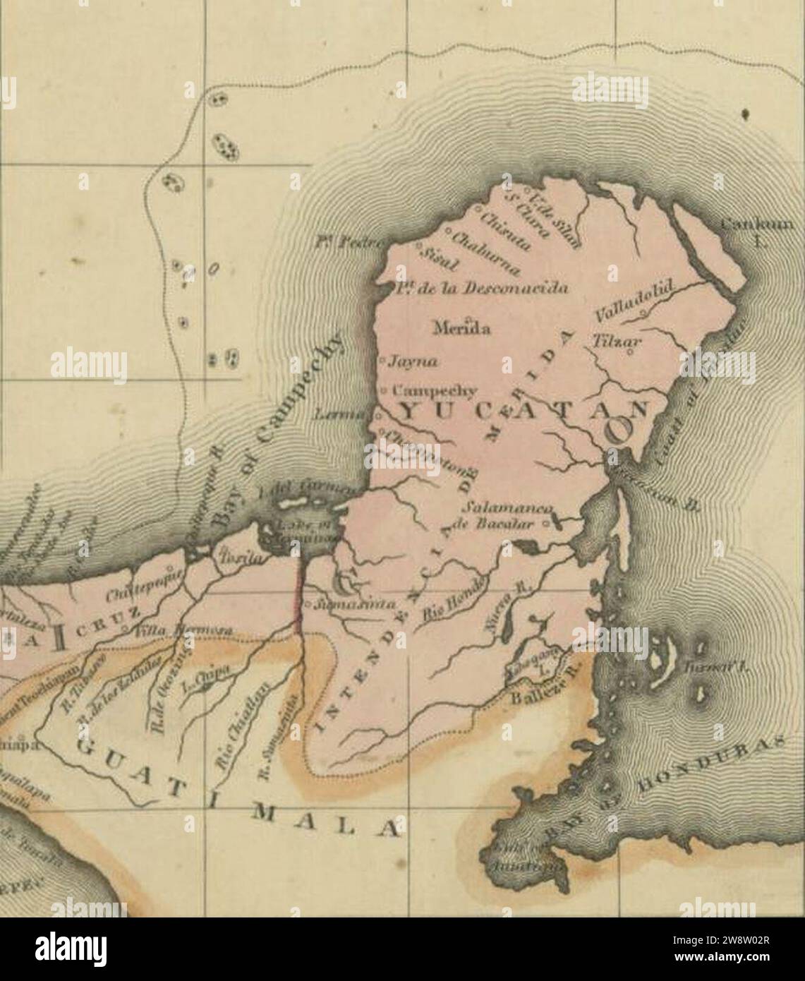 Yucatan peninsula map hi-res stock photography and images - Alamy