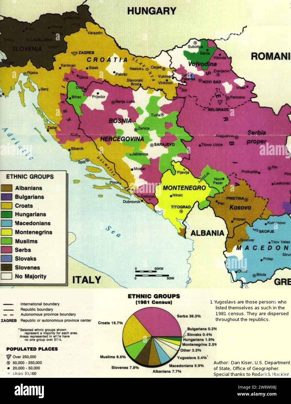 Yugoslav ethnic map 2 Stock Photo - Alamy