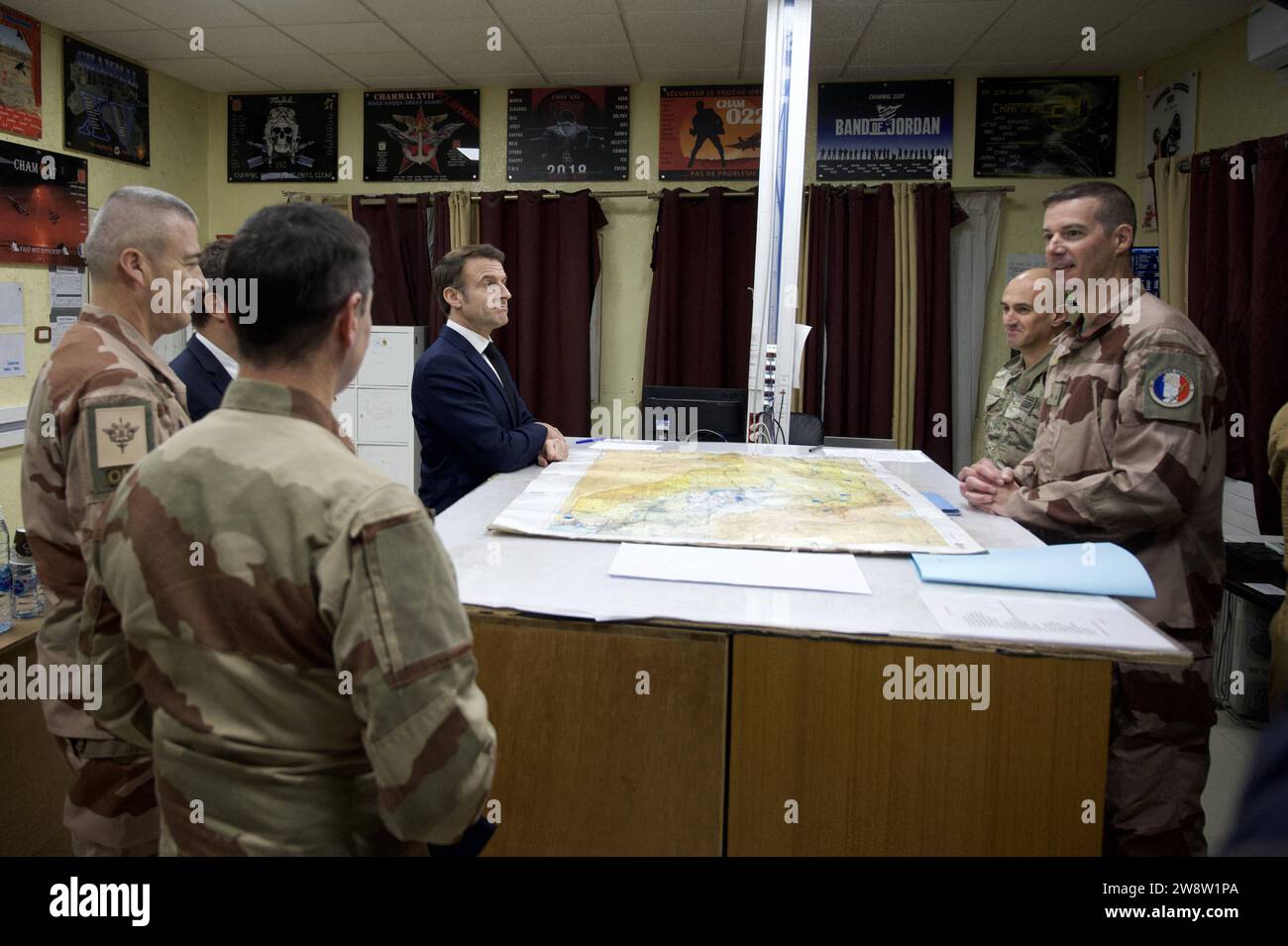 Safawi, Jordan. 21st Dec, 2023. France's President Emmanuel Macron ...