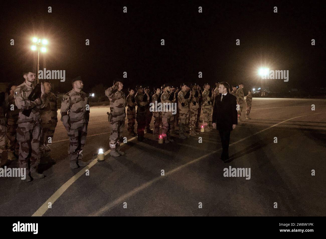 Safawi, Jordan. 21st Dec, 2023. French President Emmanuel Macron ...