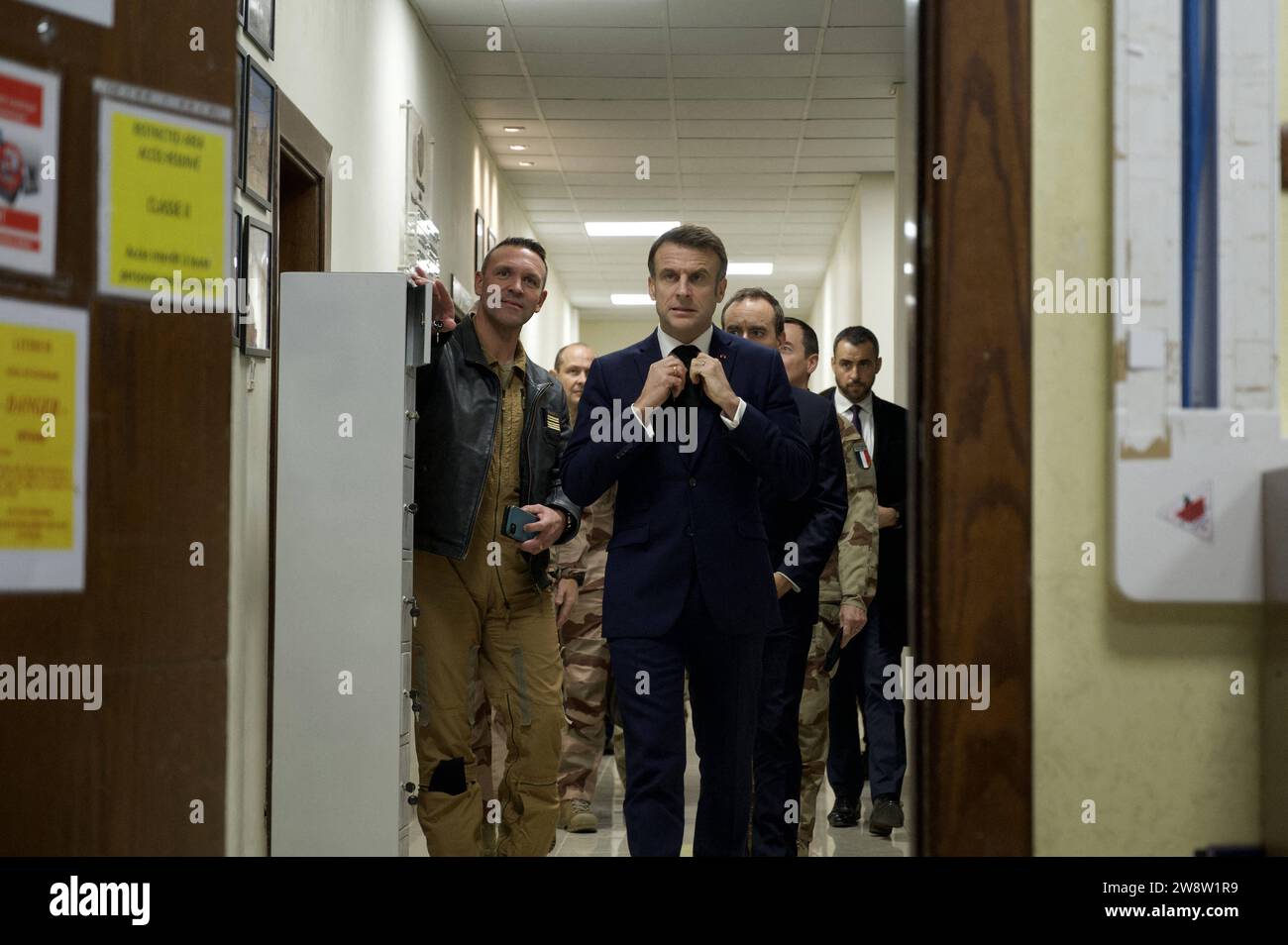 Safawi, Jordan. 21st Dec, 2023. France's President Emmanuel Macron ...