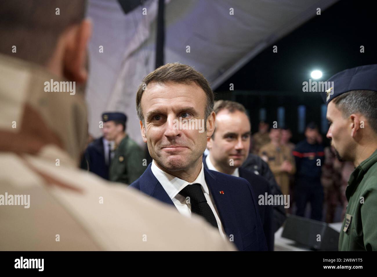Safawi, Jordan. 21st Dec, 2023. French President Emmanuel Macron meets ...