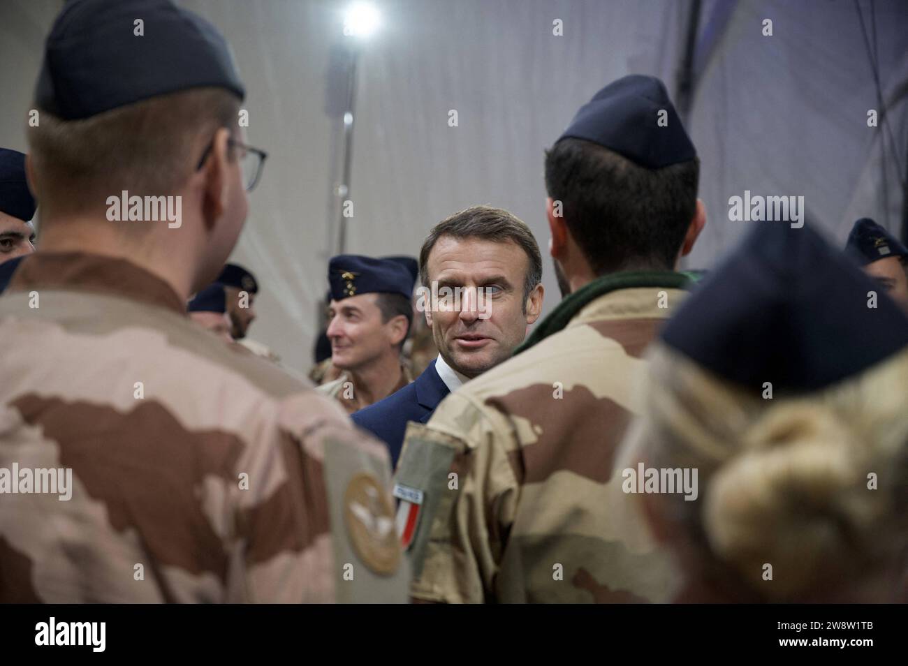 Safawi, Jordan. 21st Dec, 2023. French President Emmanuel Macron meets ...