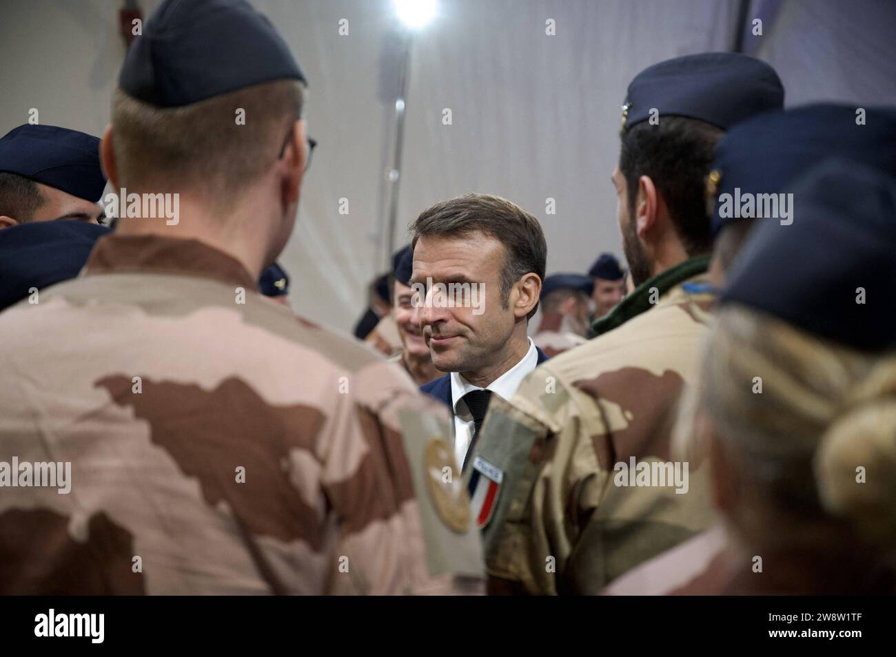 Safawi, Jordan. 21st Dec, 2023. French President Emmanuel Macron meets ...