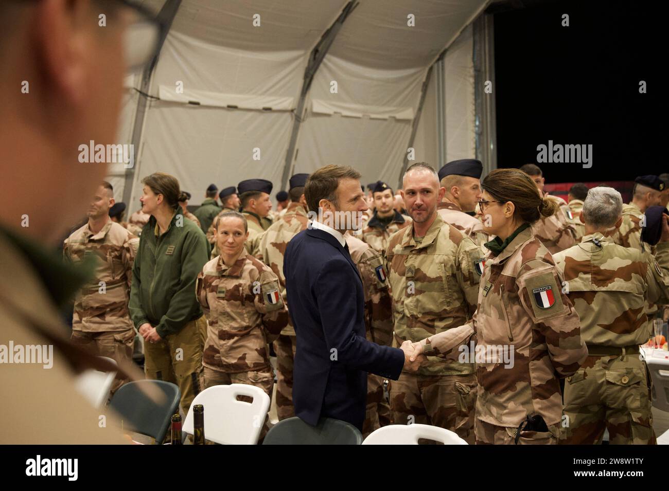 Safawi, Jordan. 21st Dec, 2023. French President Emmanuel Macron meets ...