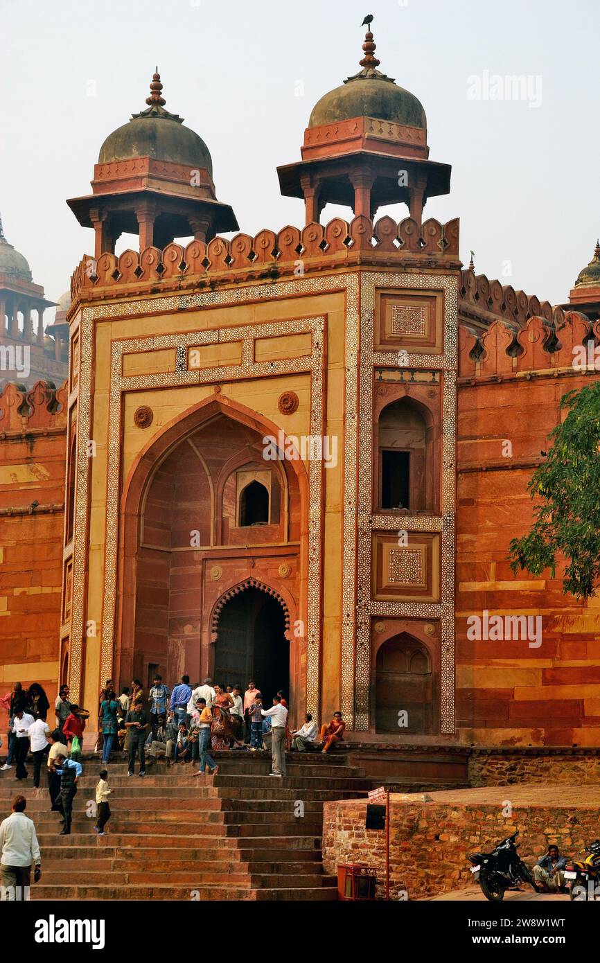 Partial view of King's Gate, Fatehpur Sikri, Uttar Pradesh, India Stock ...