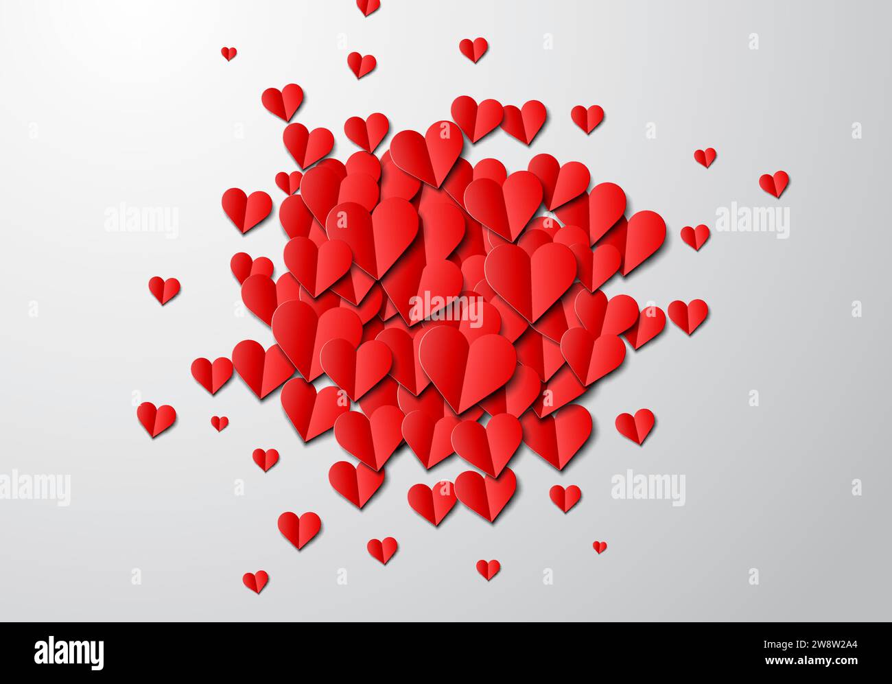 Paper hearts background for Valentine's Day greeting card design Stock ...