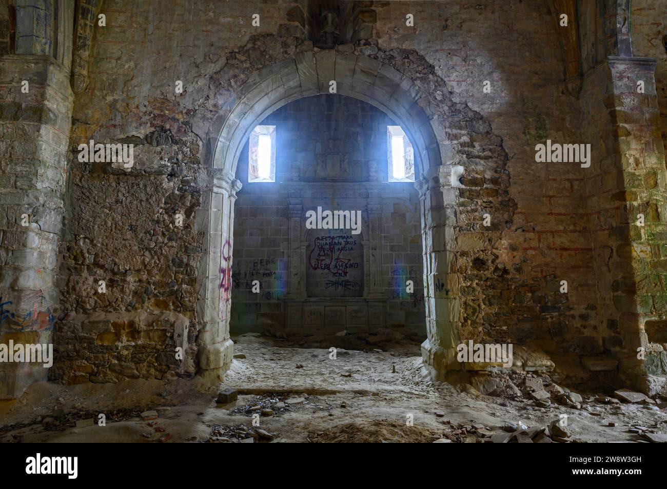 "View from the central nave of the Church of San Miguel in Tamayo, of ...