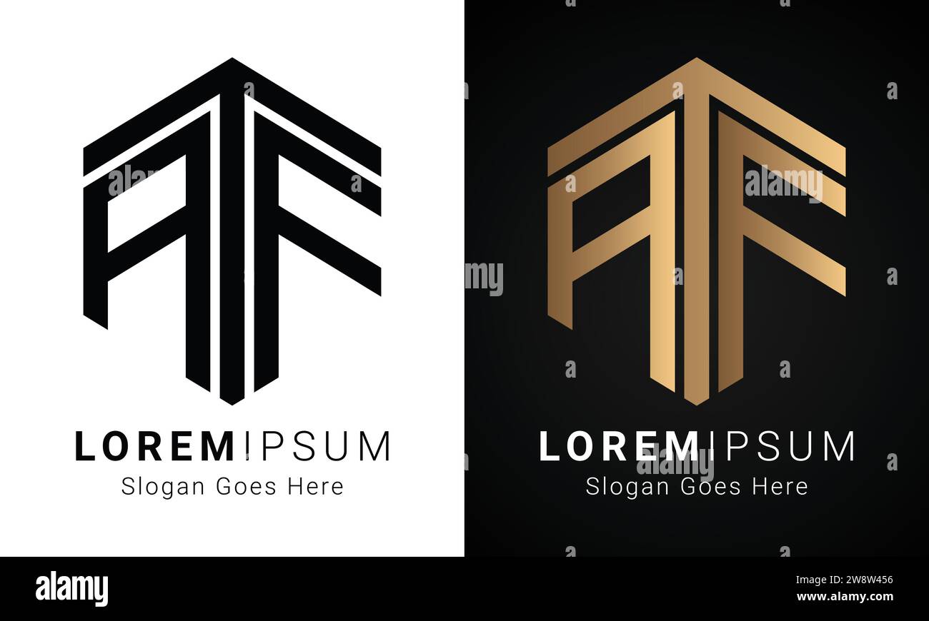 Luxury Initial Atf Or Fta Monogram Text Letter Logo Design Stock Vector Image And Art Alamy