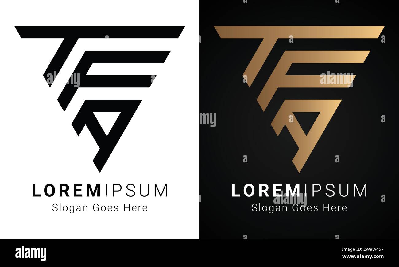 Luxury Initial ATF or FTA Monogram Text Letter Logo Design Stock Vector ...