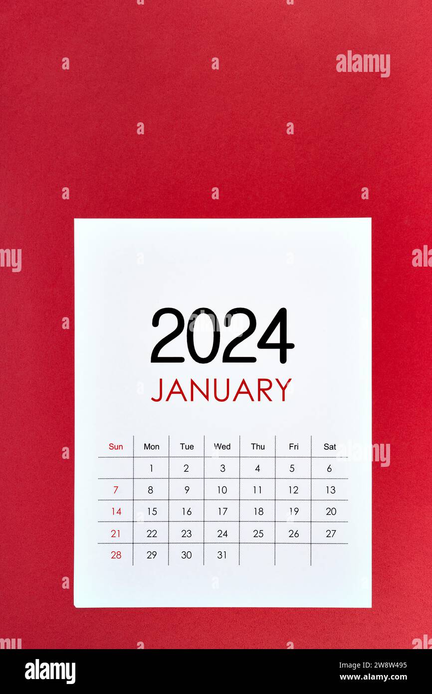 January 2024 calendar page hi-res stock photography and images - Alamy