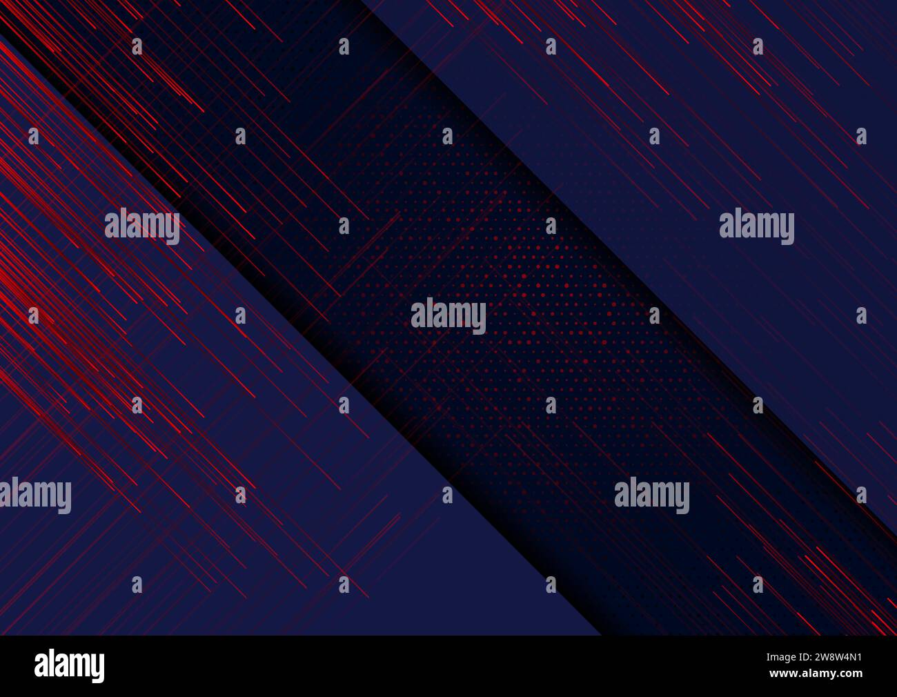 Red lines and dots on dark blue abstract background. Geometric vector ...