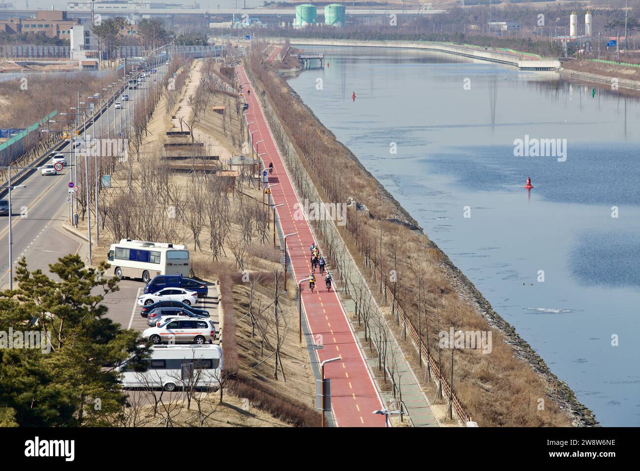 Incheon, South Korea - February 10, 2020: Overlooking the Gyeongin Ara ...