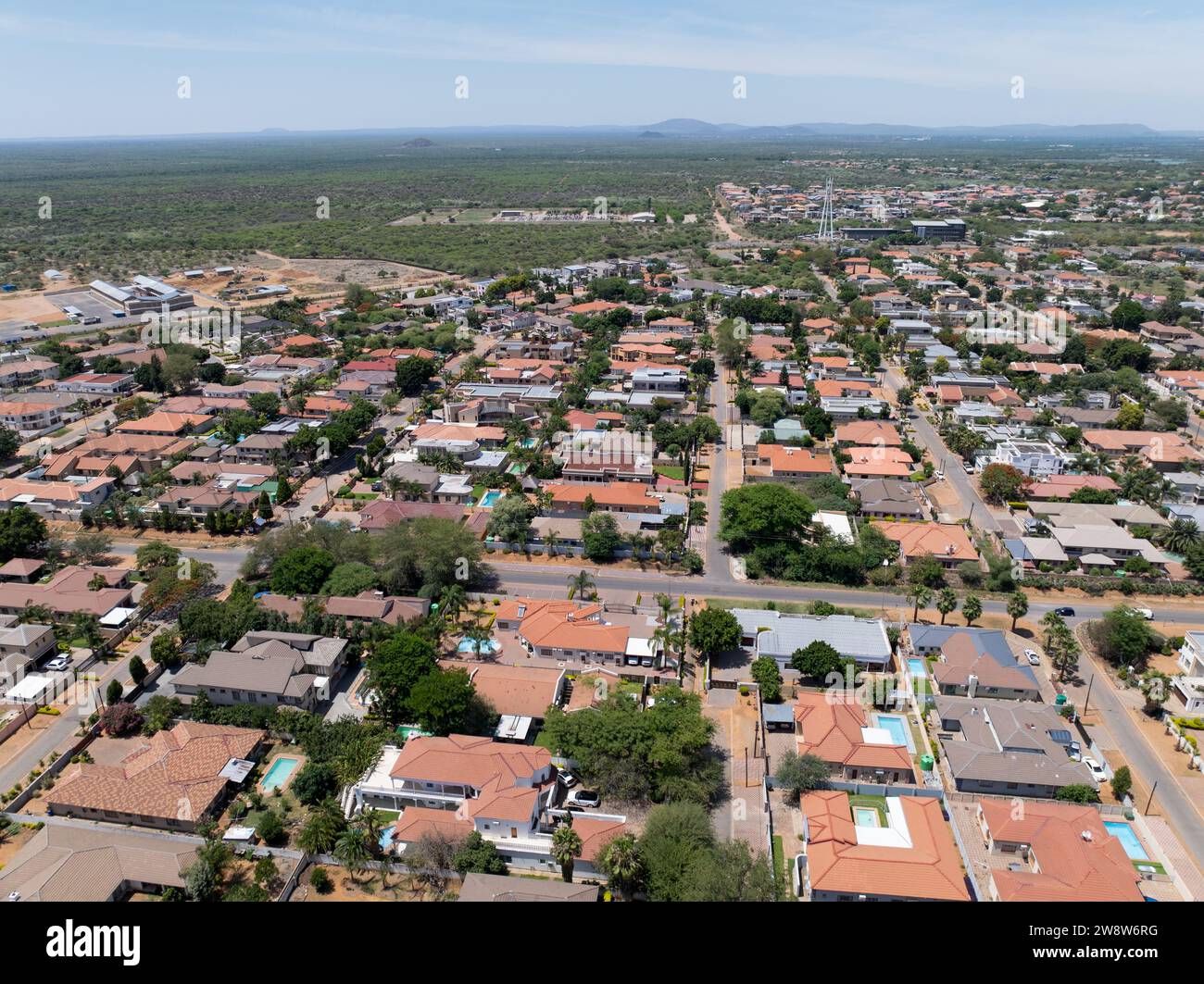 aerial view Gaborone, view of a residential area daytime Stock Photo ...