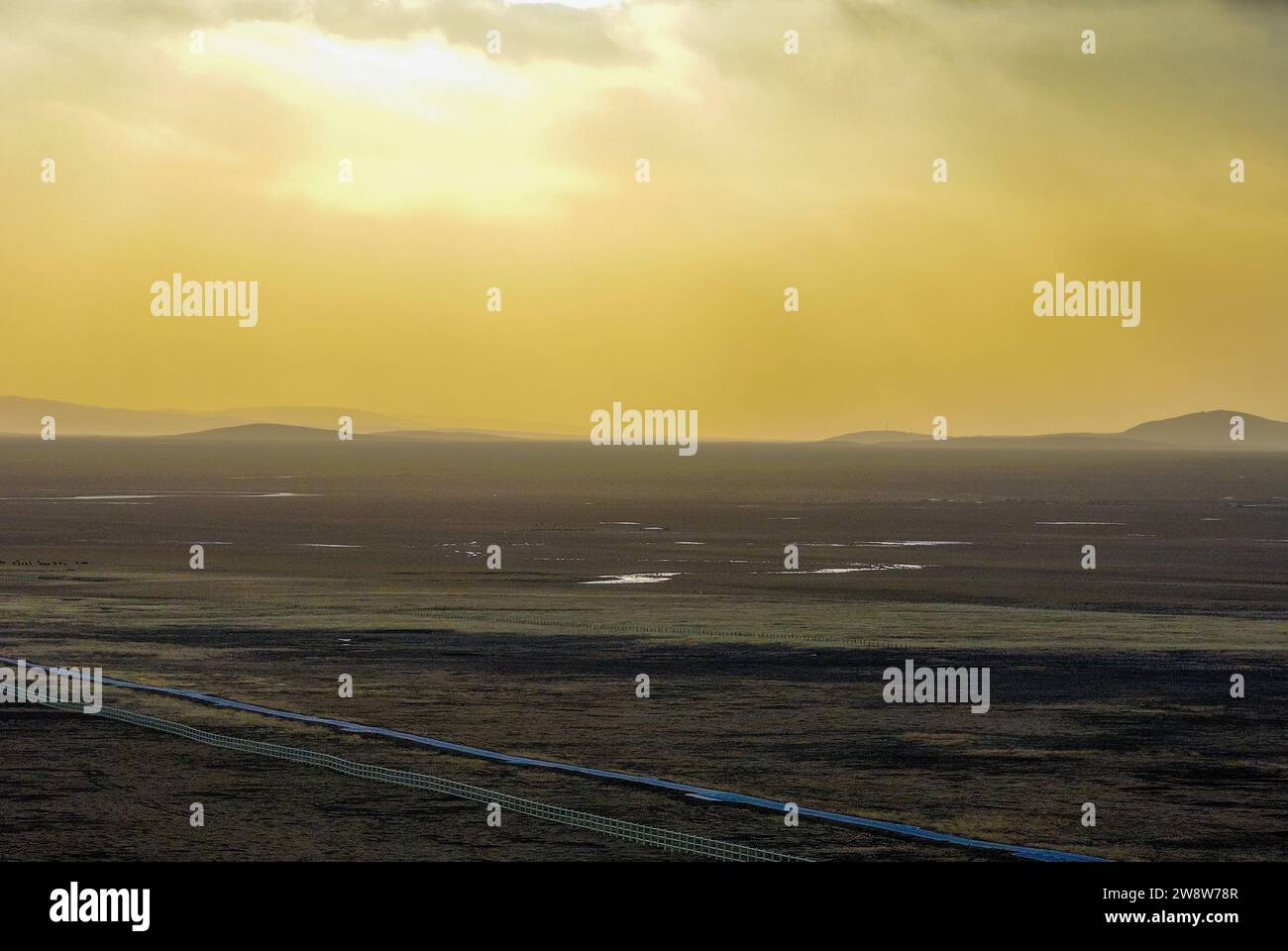 ABA, CHINA - DECEMBER 19, 2023 - Aerial photo shows the Ruoergairer ...