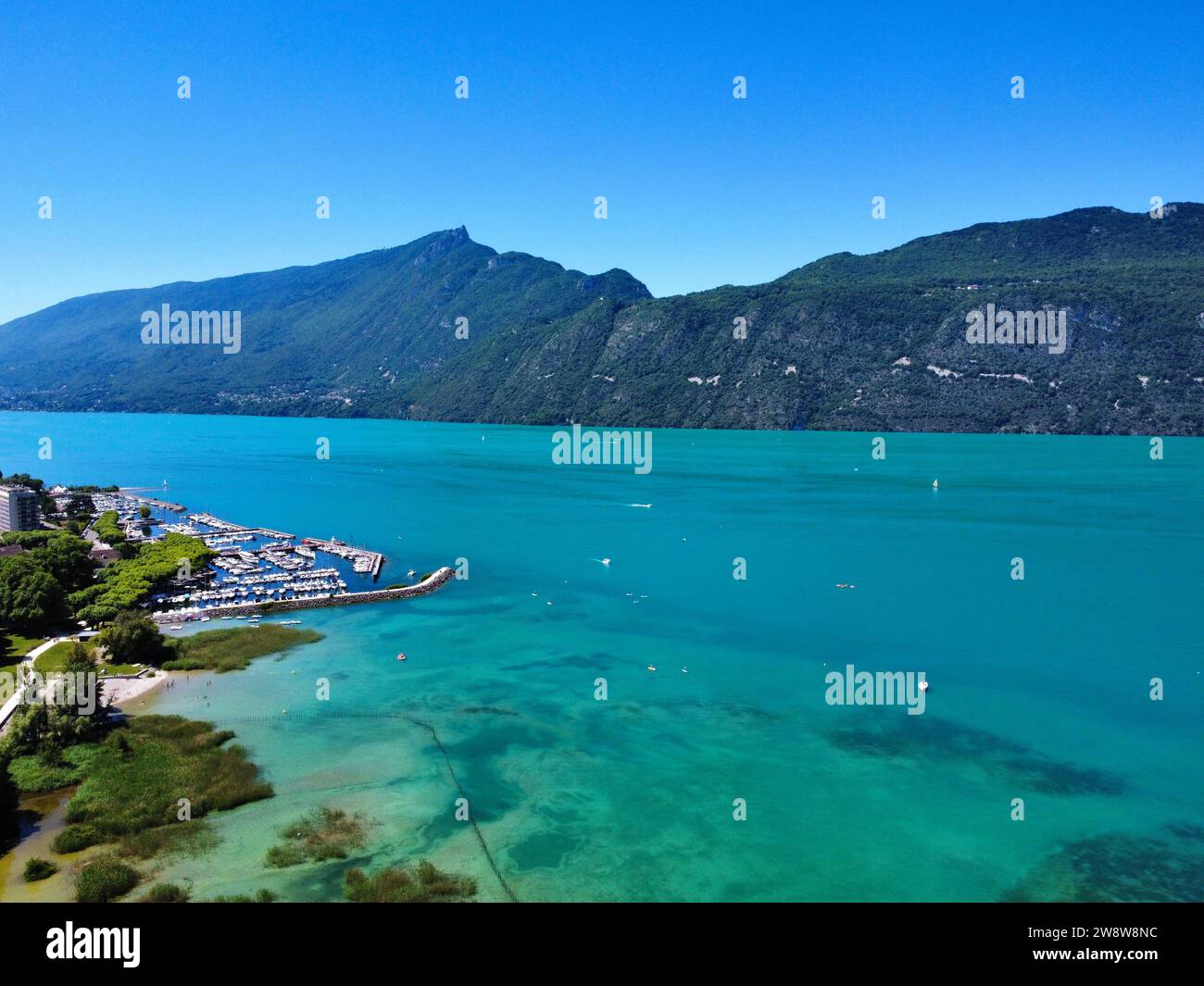 drone photo Bourget lake, Lac du Bourget France Europe Stock Photo - Alamy