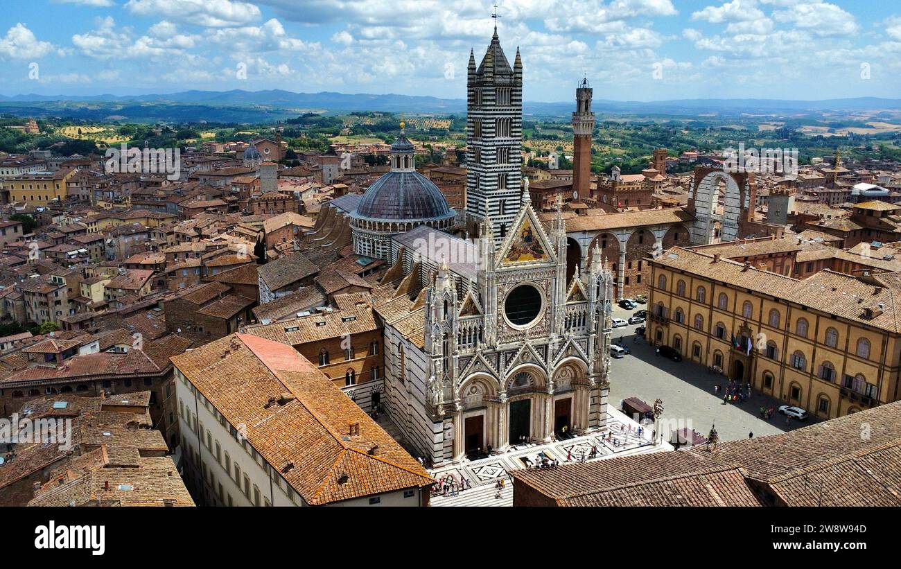 drone photo Sienna cathedral Italy Europe Stock Photo - Alamy