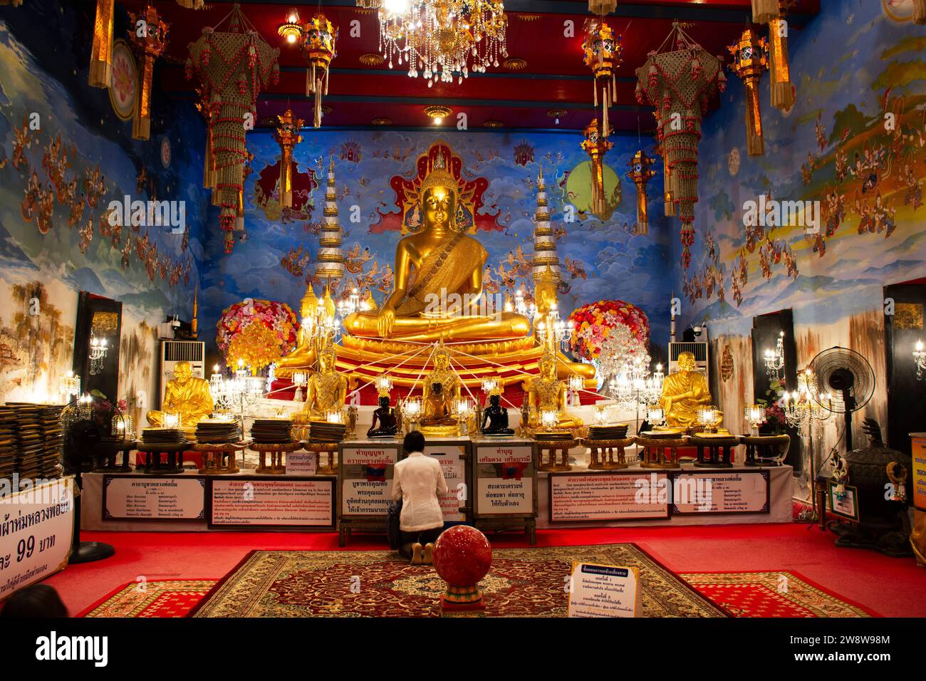 Ancient old buddha in antique ubosot of Wat Tha Ka Rong or Thakarong ...