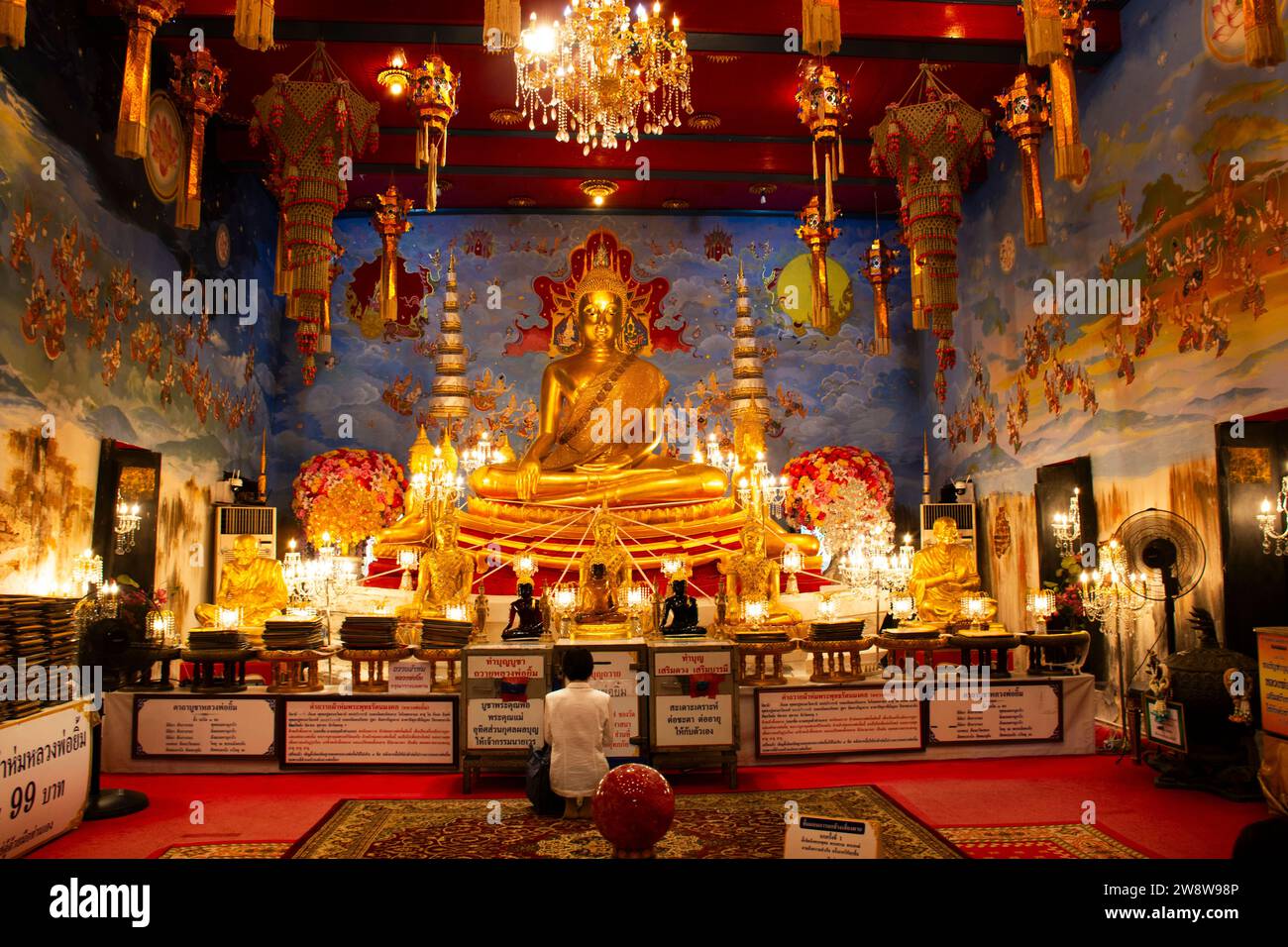 Ancient old buddha in antique ubosot of Wat Tha Ka Rong or Thakarong ...