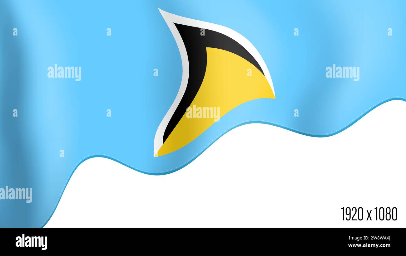 SAINT LUCIA country flag realistic independence day background. ST ...