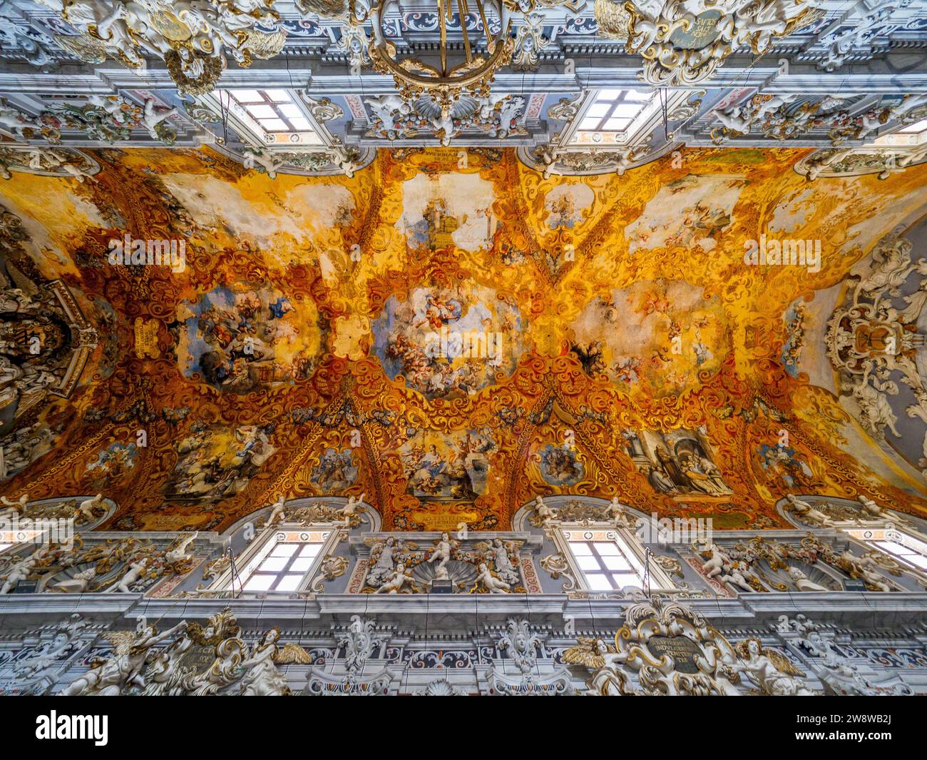 Frescoed ceiling by Giovanni Battista Scannatella of the splendid ...