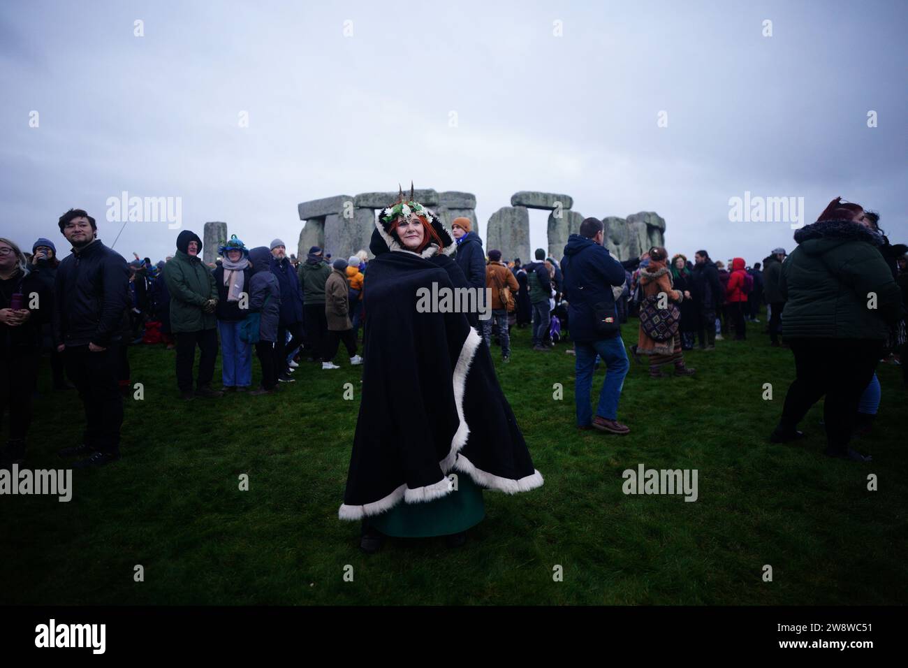 People take part in the winter solstice celebrations at the Stonehenge ...
