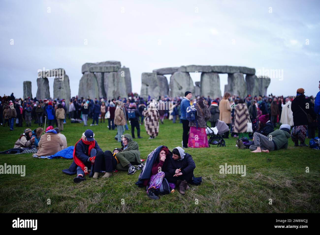People take part in the winter solstice celebrations at the Stonehenge ...