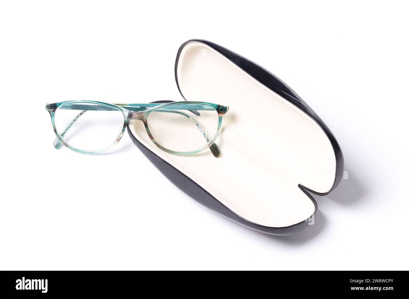 Pair of classics eyeglasses in case isolated on white background Stock ...