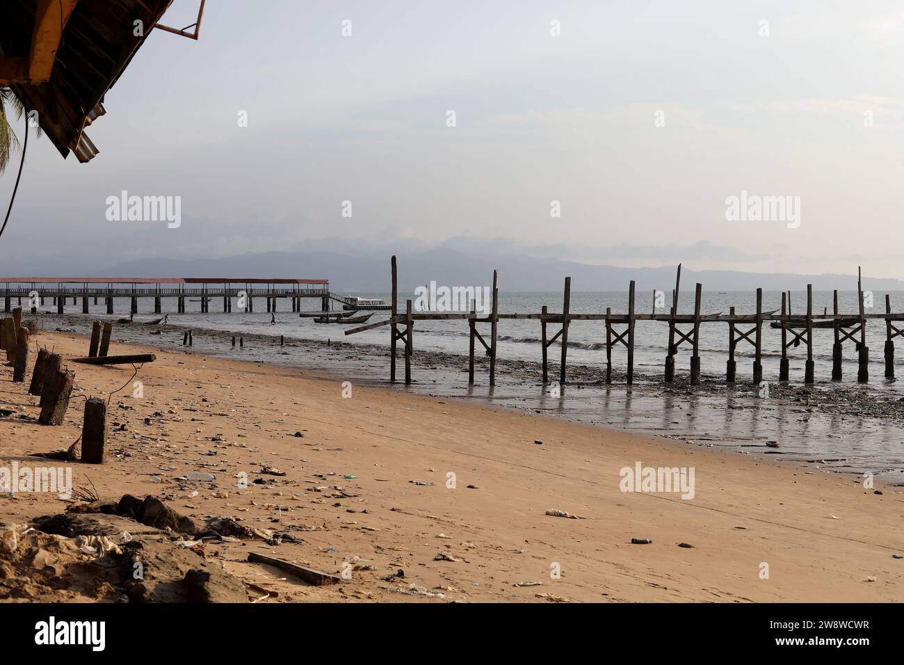 General views of beach life in Lungi-Town, Freetown, Sierra Leone ...
