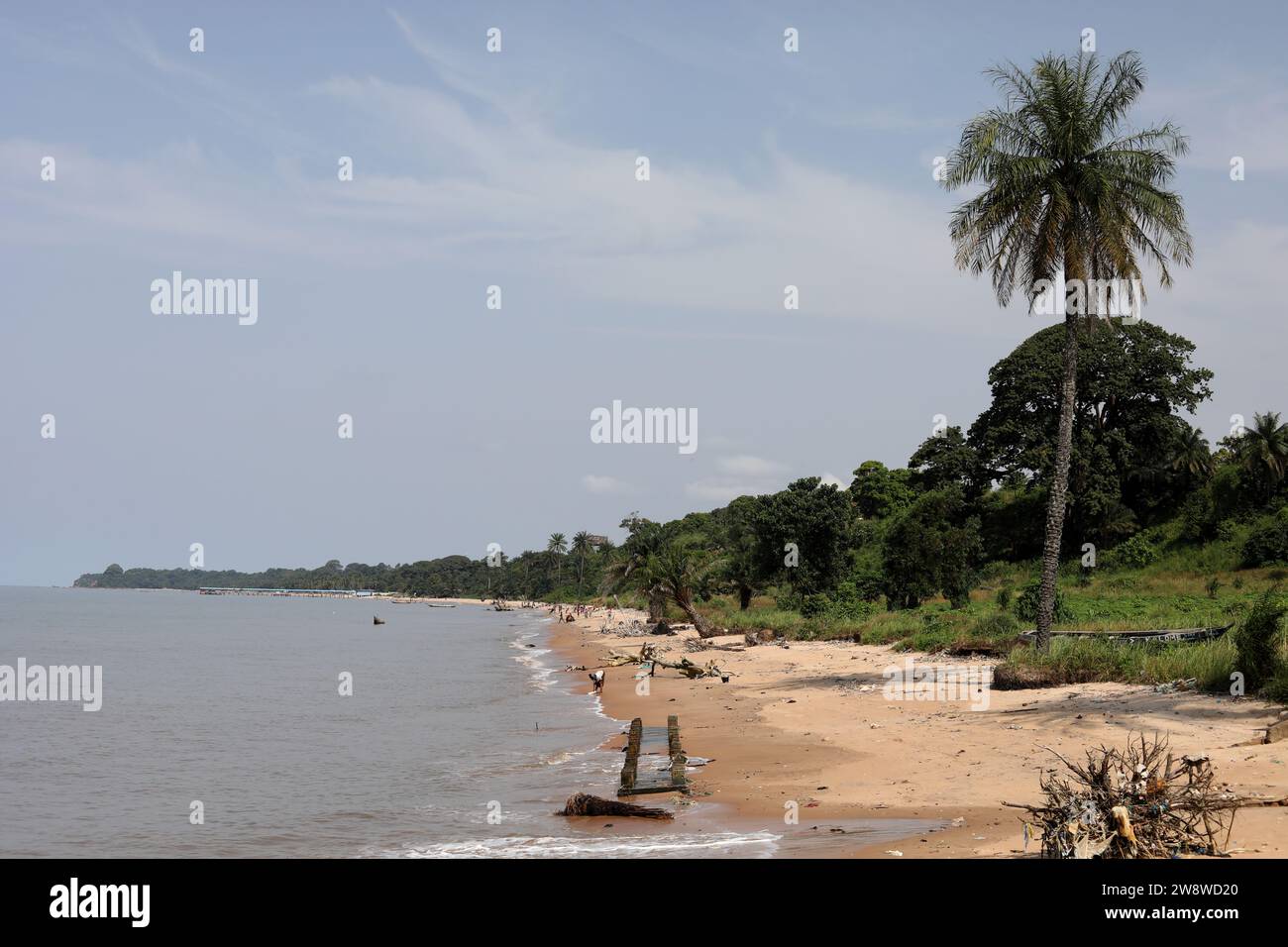 General views of beach life in Lungi-Town, Freetown, Sierra Leone ...