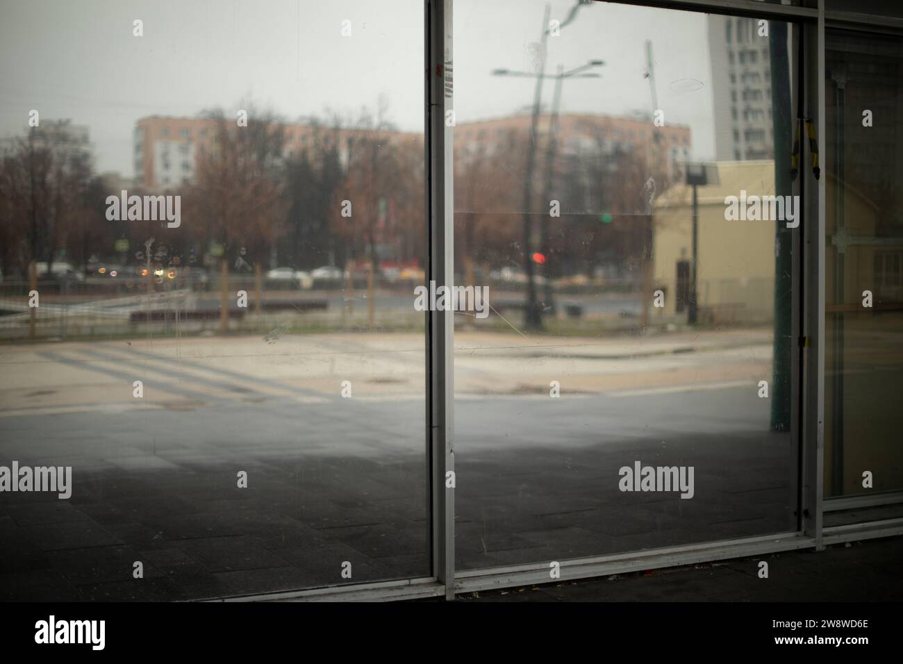 Mirror Display Case. Large mirror in the building. The window opening ...