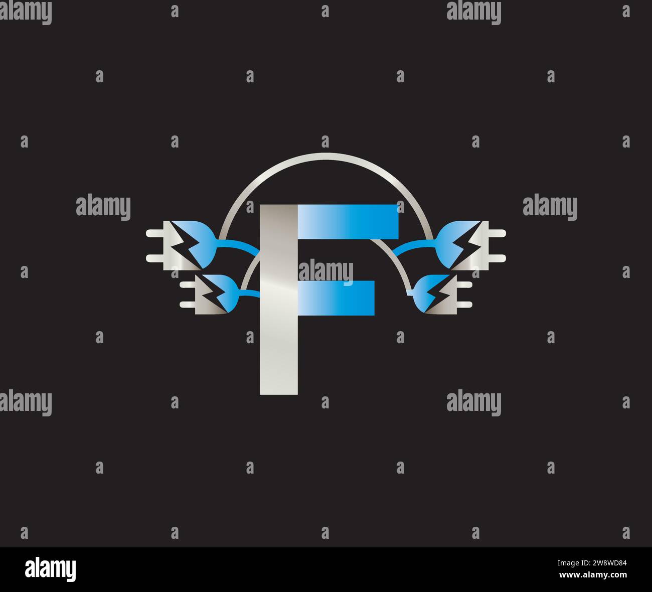 F letter electrical logo power electronics energy lightning Design ...