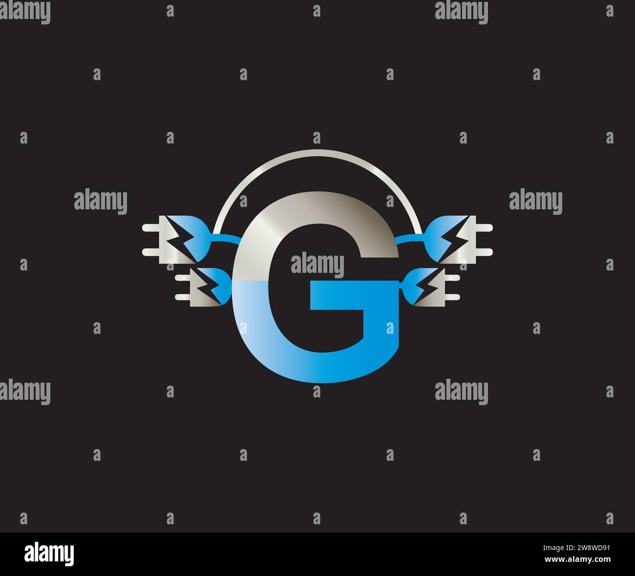 G letter electrical logo power electronics energy lightning Design ...
