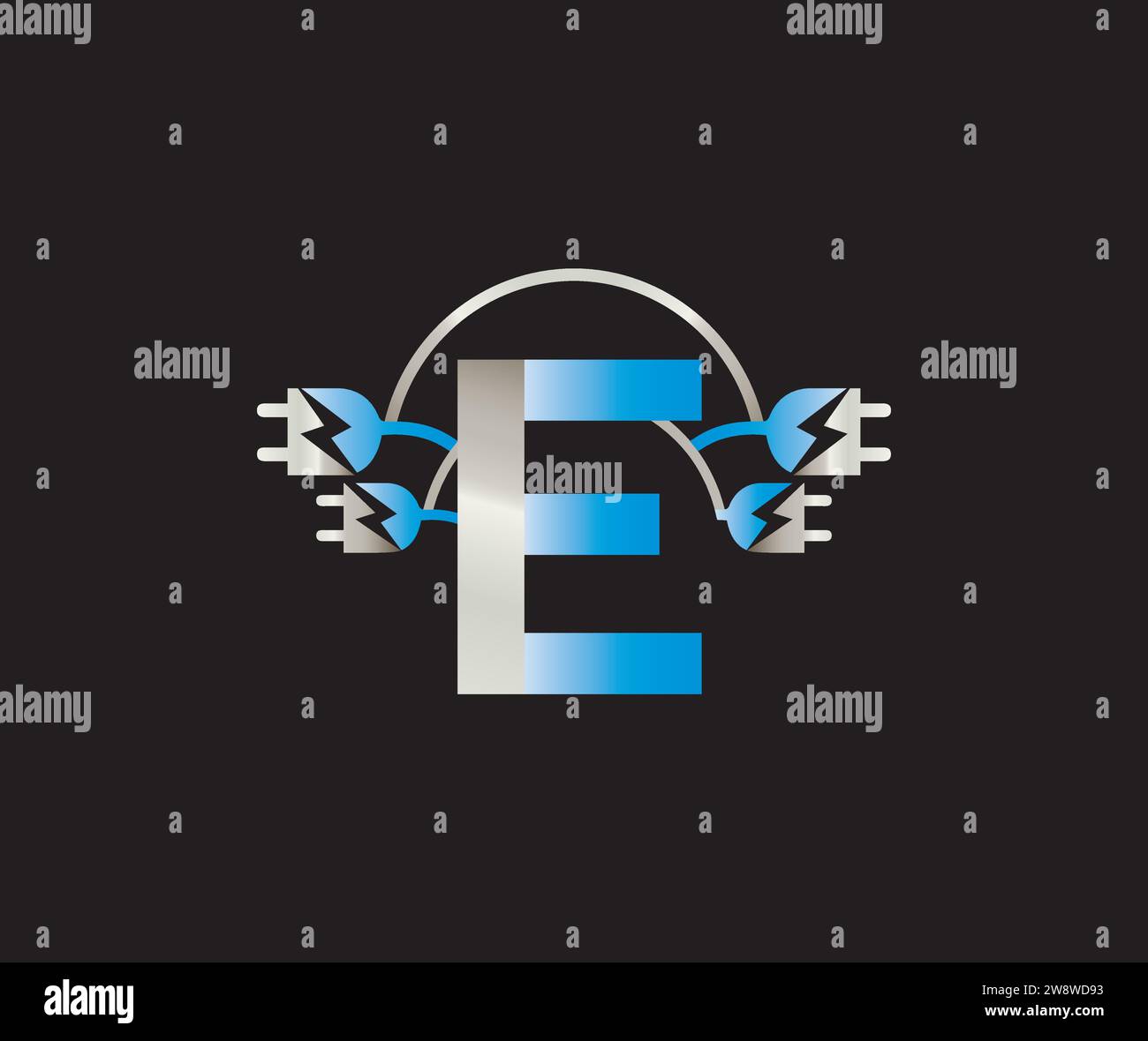 E letter electrical logo power electronics energy lightning Design ...