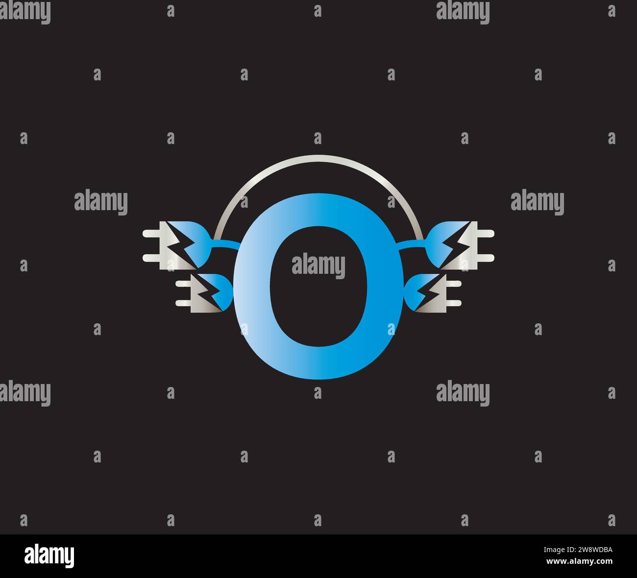 O letter electrical logo power electronics energy lightning Design ...