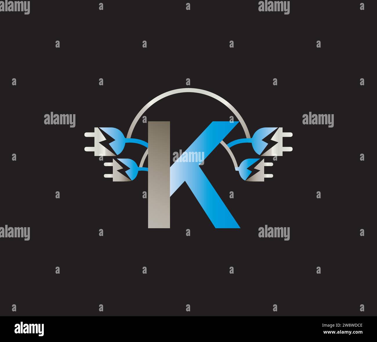 K letter electrical logo power electronics energy lightning Design ...