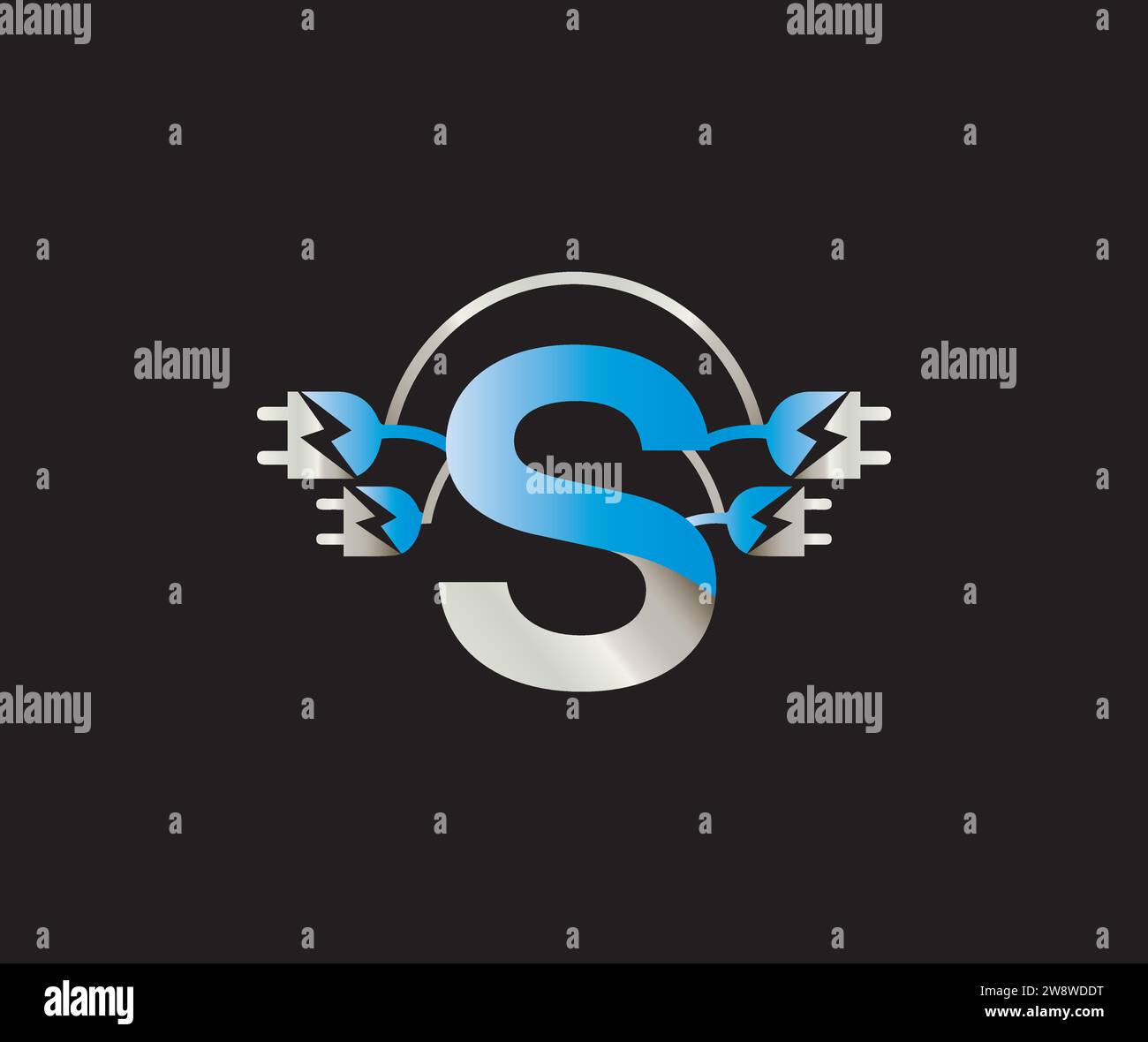 S letter electrical logo power electronics energy lightning Design ...
