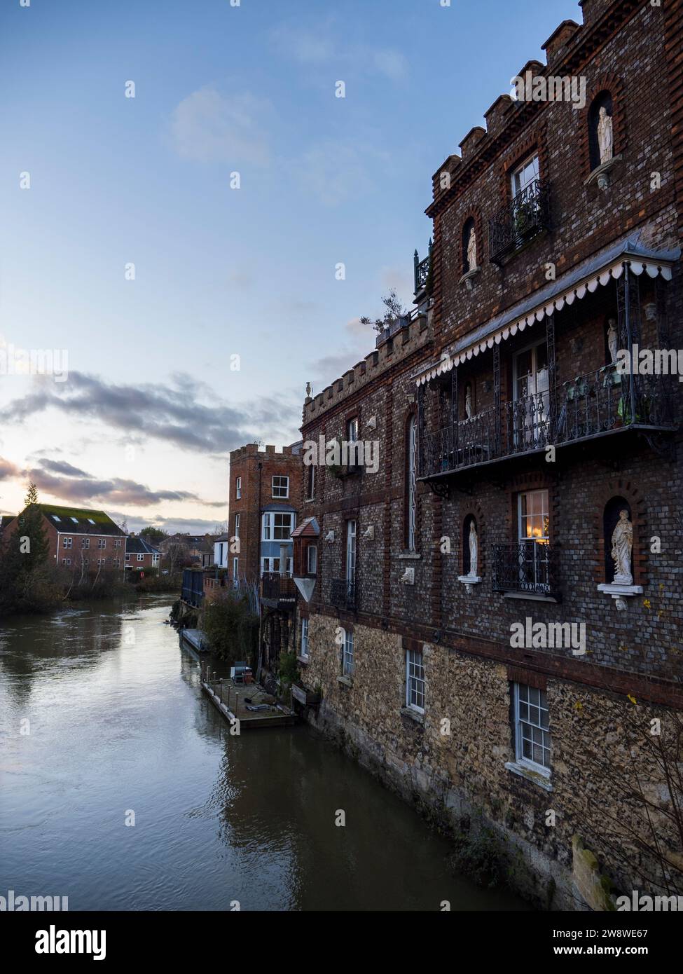 Dusk, View from Folly Bridge, Beacons Tower (Caudwells Castle, Caudwell ...