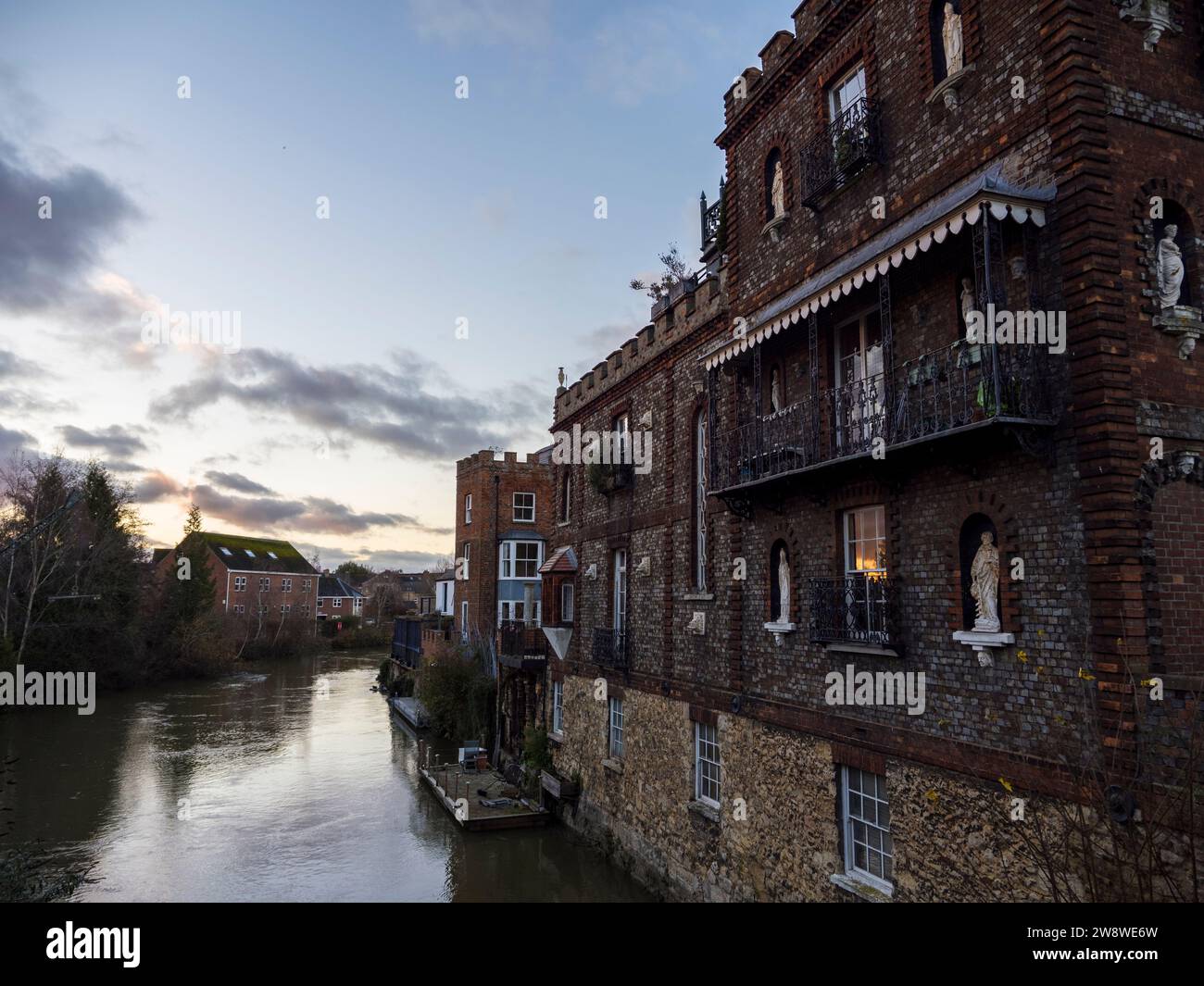 Dusk, View from Folly Bridge, Beacons Tower (Caudwells Castle, Caudwell ...